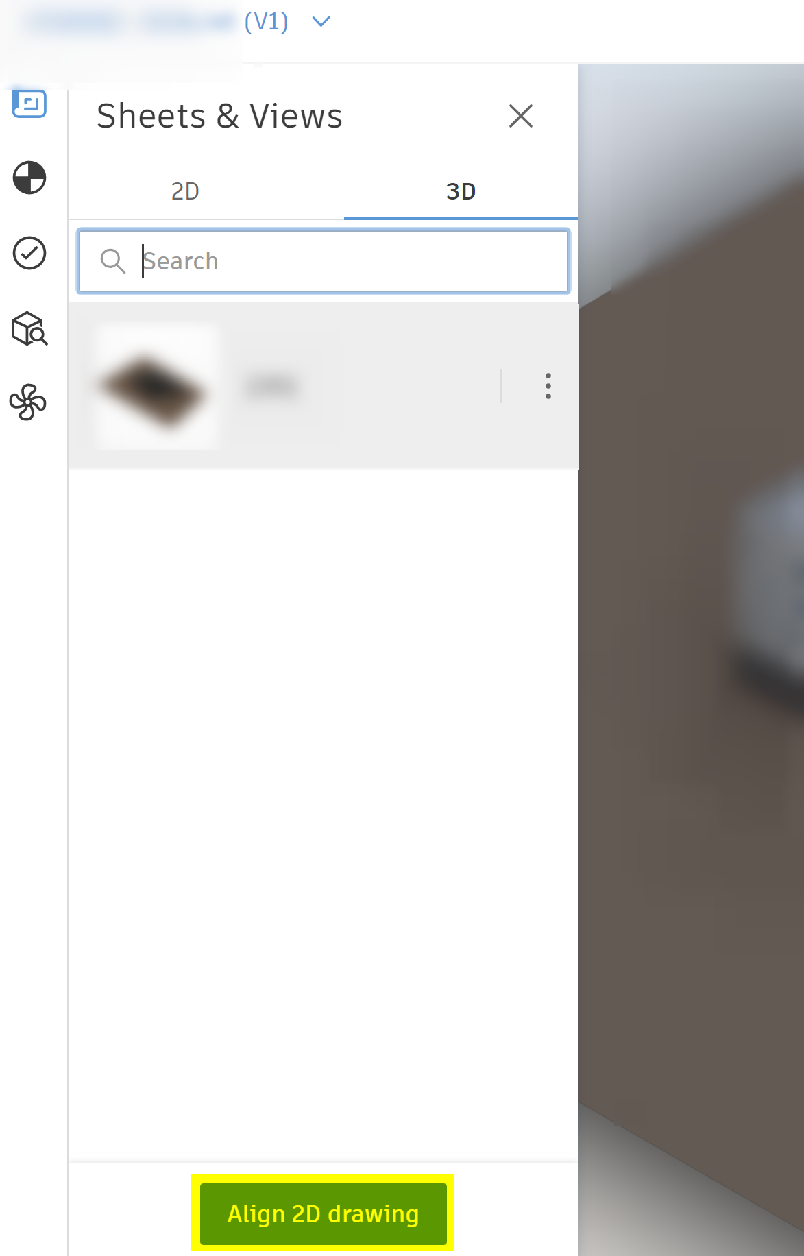 How to align 2D view/sheet to 3D model in file viewer in ACC