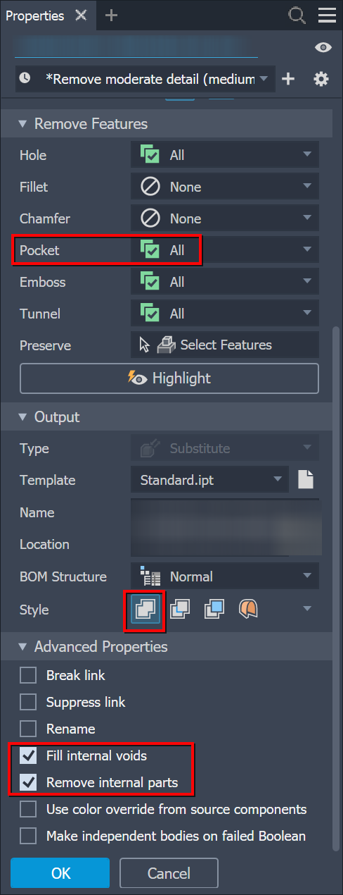 How to fill internal volumes in an Inventor Assembly