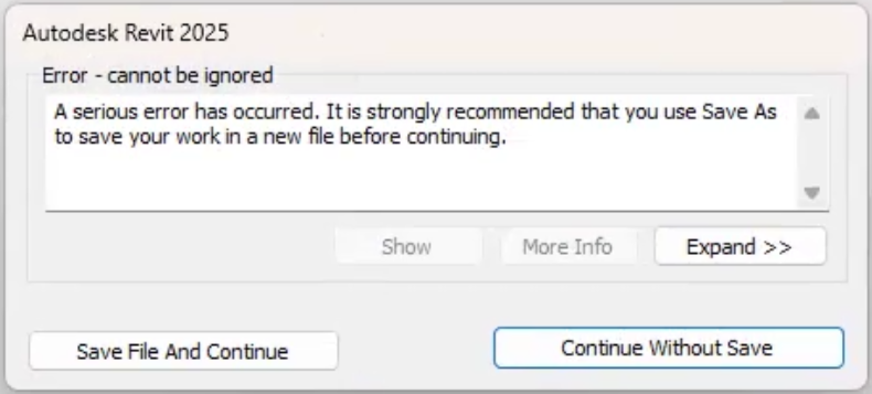 "Can't load link Autodesk Docs://....RVT due to errors. Open it ...