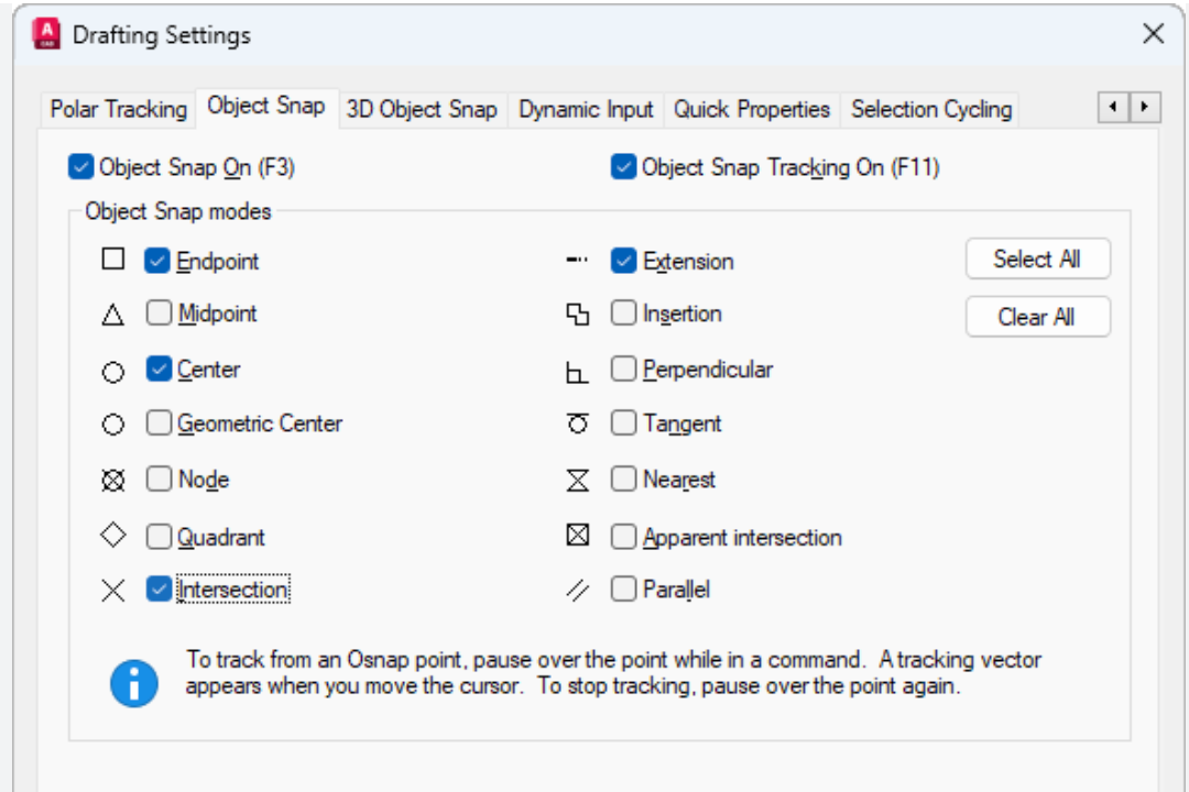 Osnap (Object Snap) markers are not showing as expected in AutoCAD products