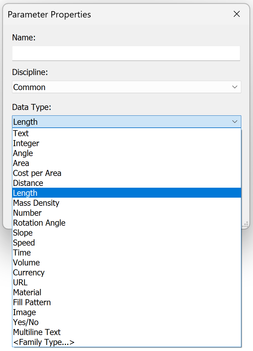 How to set different units for shared parameters in Revit