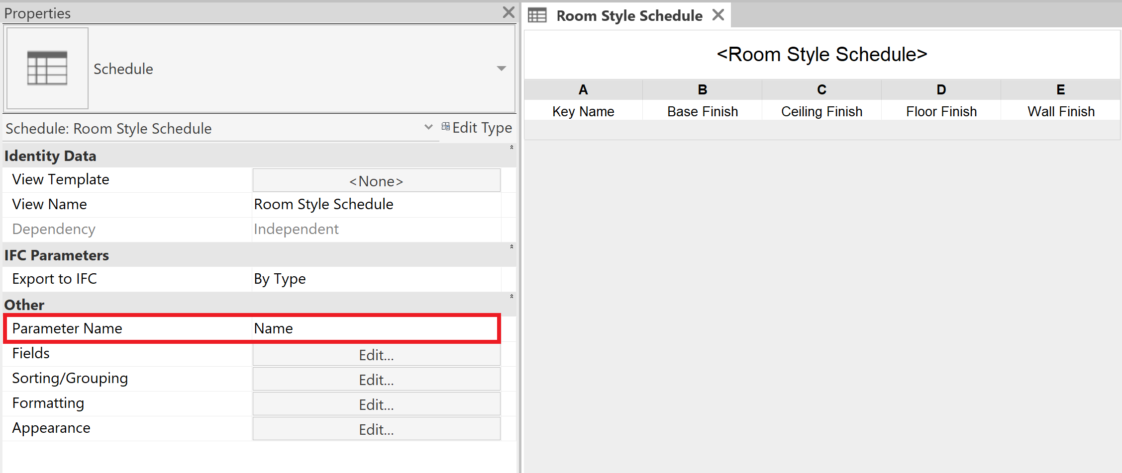 Duplicate Room Name parameter in Revit