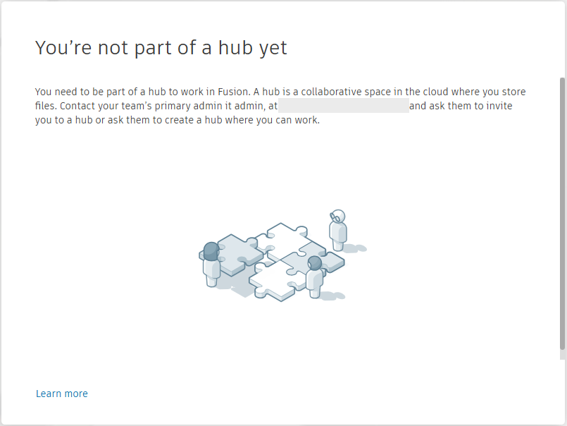 "You're not part of a hub yet..." when opening or creating a hub in ...