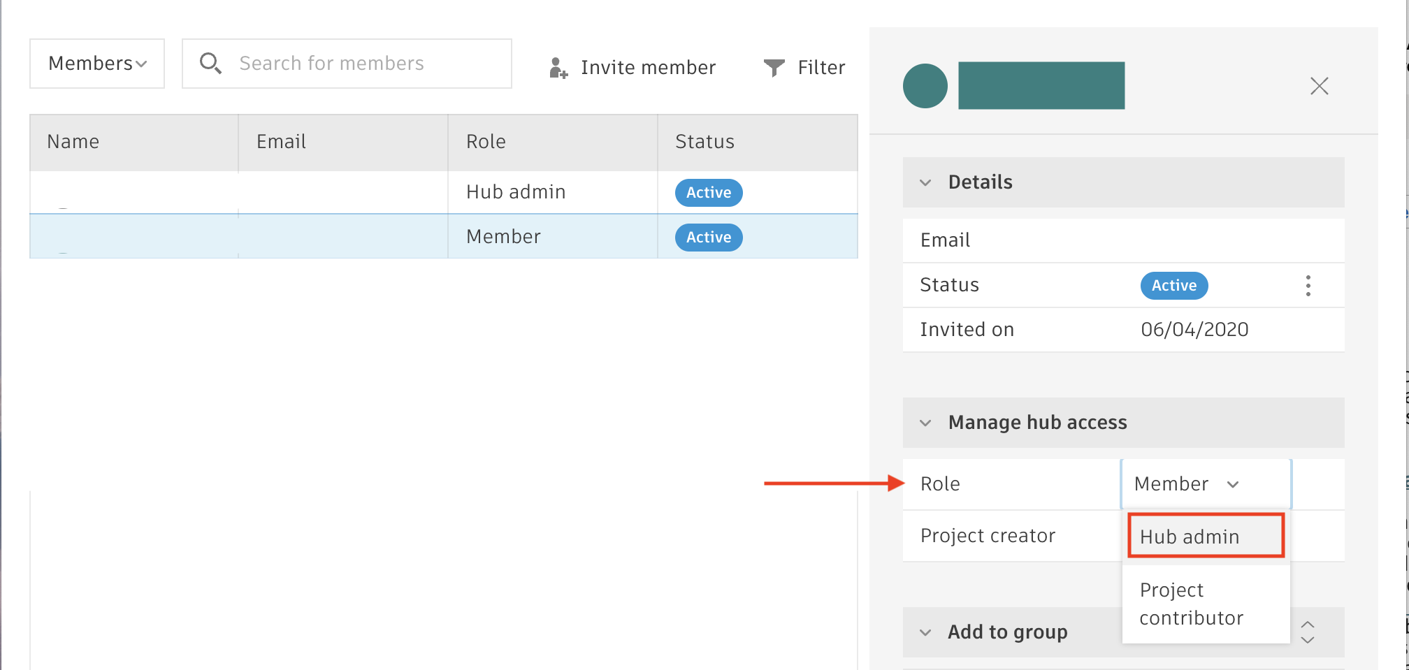 How to add a hub administrator to a Fusion Team Hub
