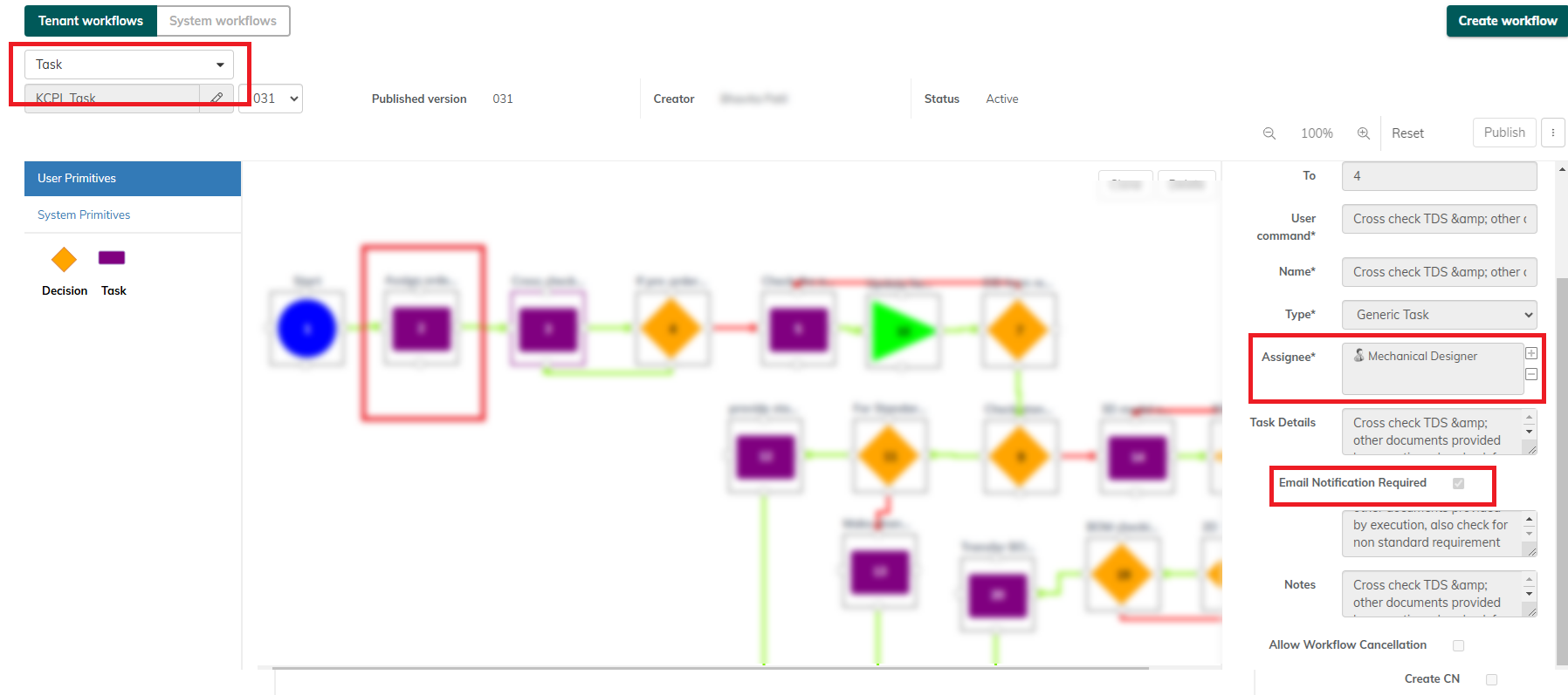Email notifications issue in Upchain CR and Task Workflows