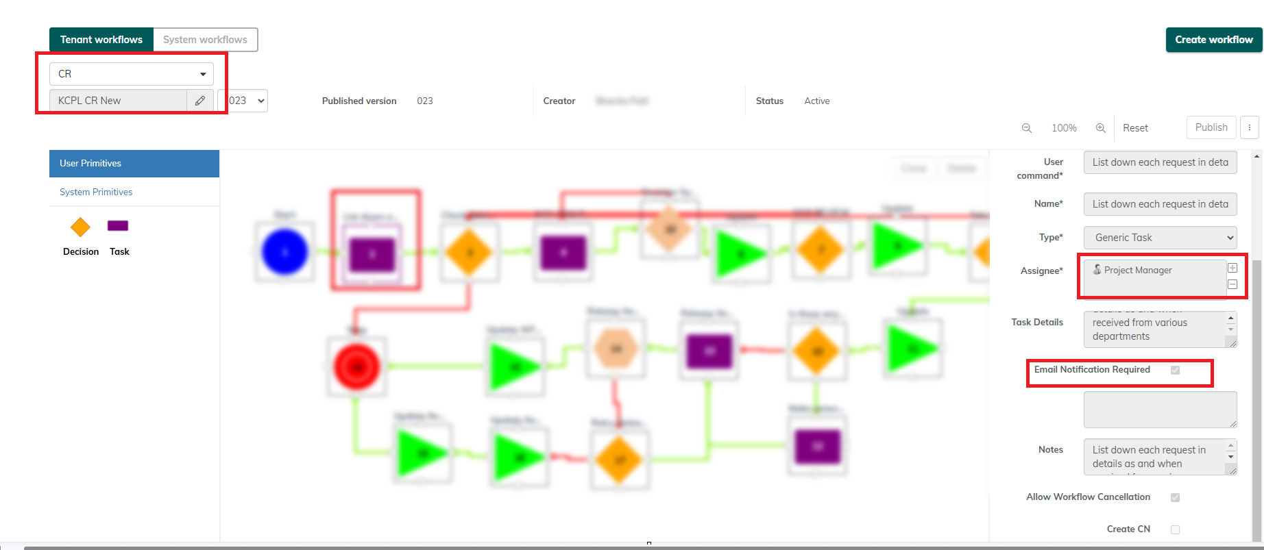Email notifications issue in Upchain CR and Task Workflows
