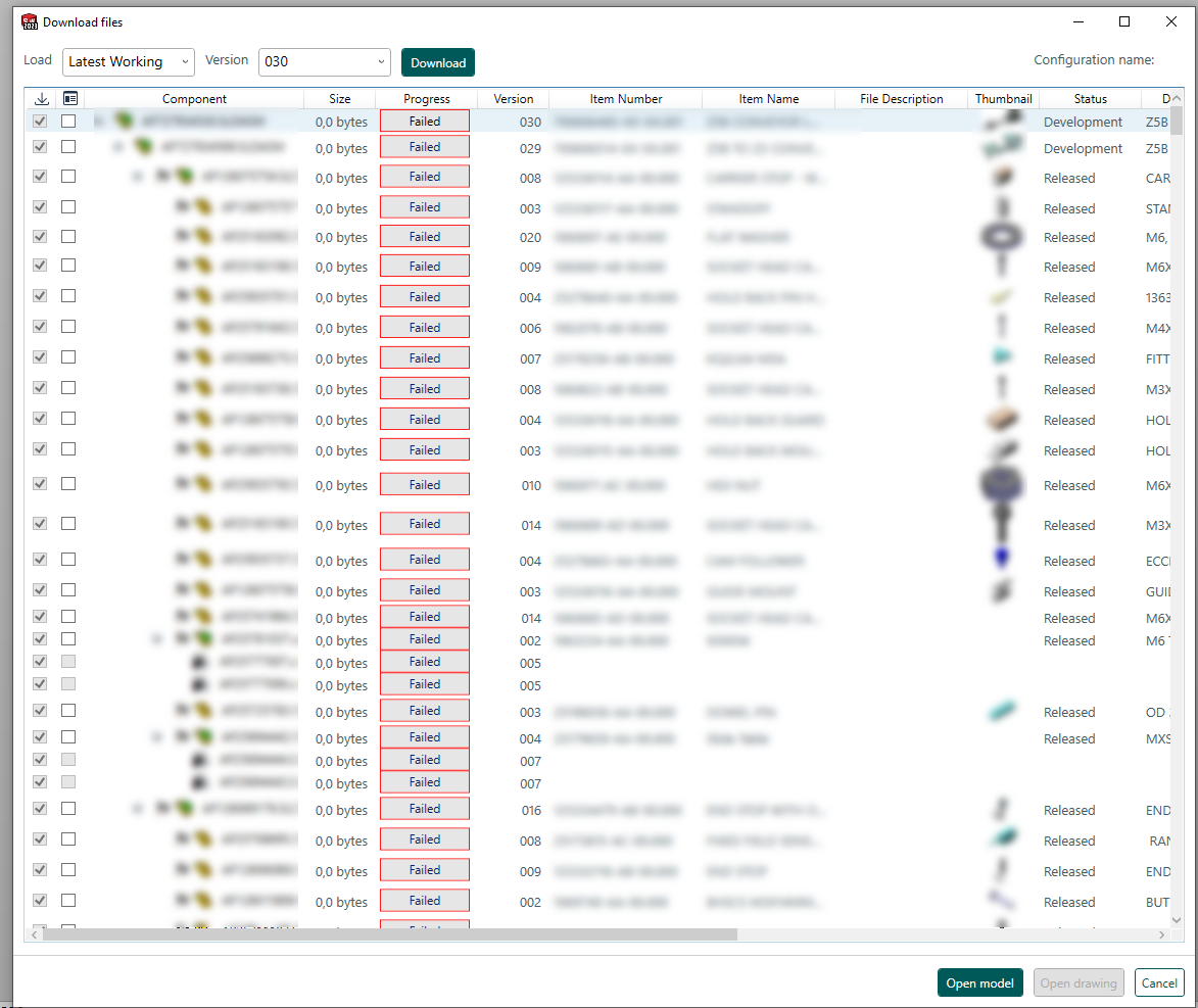 Upchain CAD plug-in fails to download item files