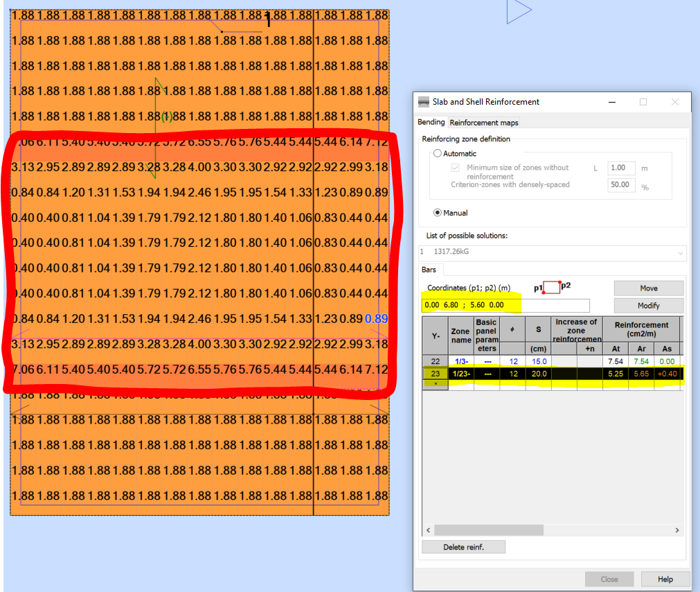 Too little bottom reinforcement area" while slab provided reinforcement verification in Robot ...