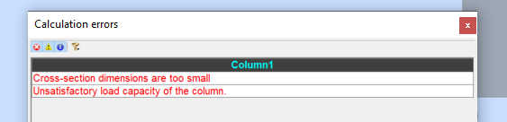 "Cross section dimensions are too small" while provided reinforcement for concrete column design ...