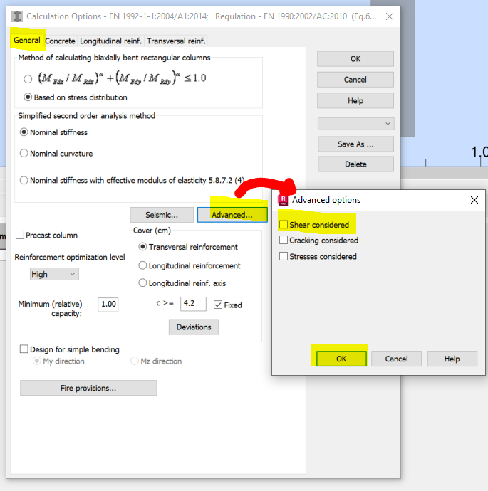 "Cross section dimensions are too small" while provided reinforcement for concrete column design ...