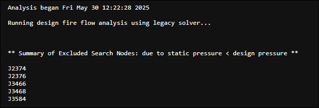 Design Fireflow is excluding some nodes from the search range in ...
