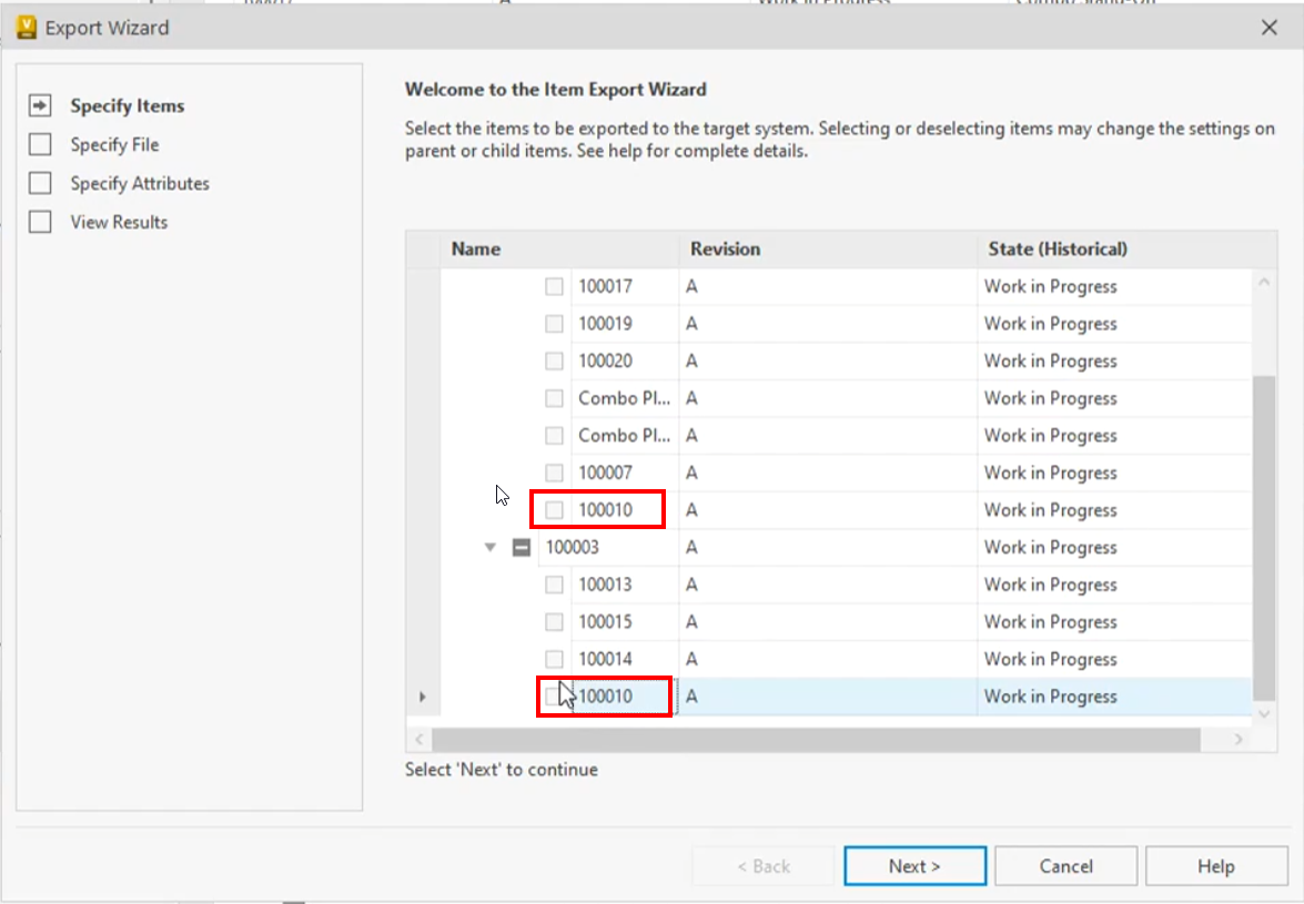 Vault Item BOM Export exports unchecked positions if they are used in multiple places in ...