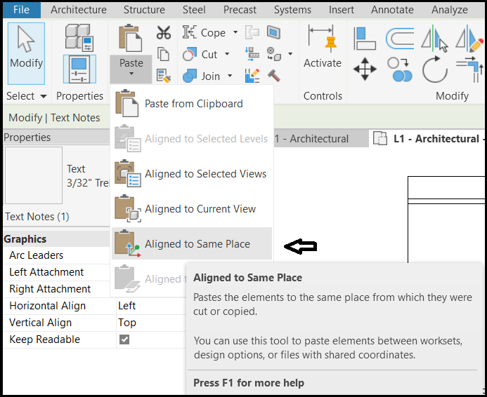 Annotations like text are missing when creating Revit callout views