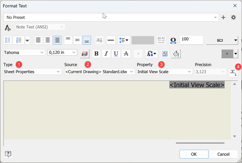 Title block does not show the scale of the first view on an Inventor drawing