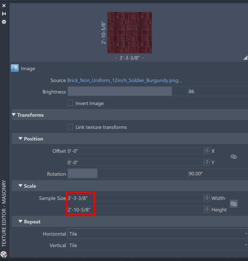 How to Adjust the Scale of a Material in AutoCAD Products
