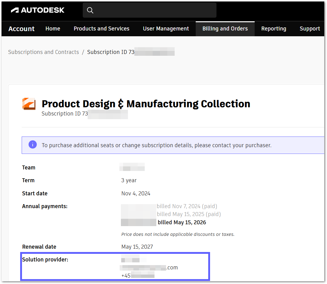 How to find your partner information in the Autodesk account