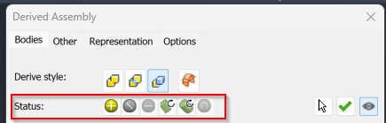 Unable to change the status in the Derive command while deriving ...