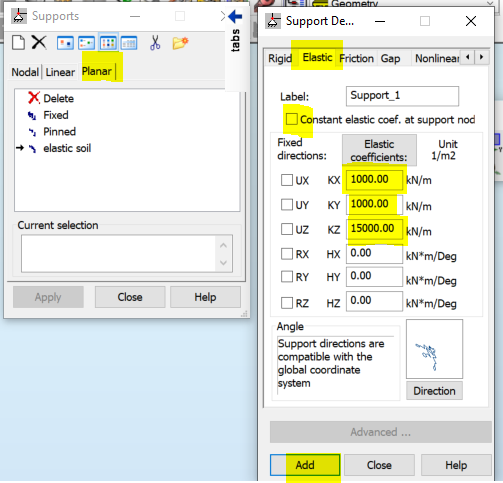 How to apply soil elasticity on a raft foundation created as a panel in ...