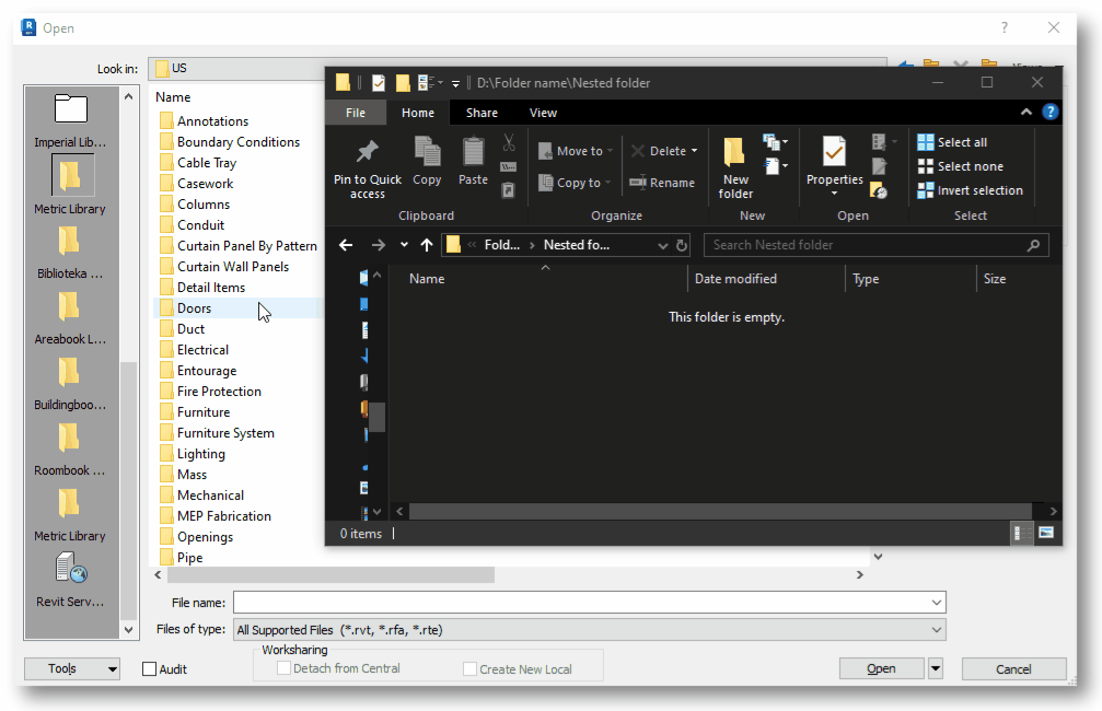 How to navigate to a specific path in Revit or other Autodesk products