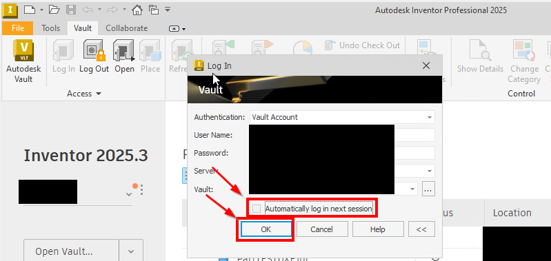 Vault checking Design Data every Inventor restart when migrating files from 2023 to 2025 using ...