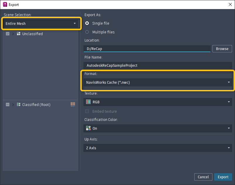 Mesh created in ReCap Pro is not georeferenced in Navisworks