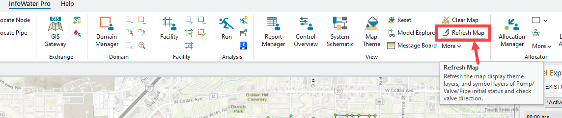 InfoWater Pro 中的“显示管道”、“泵阀初始状态”设置不起作用