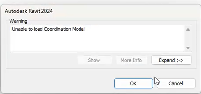 Unable to load Coordination Model when linking NWD into Revit