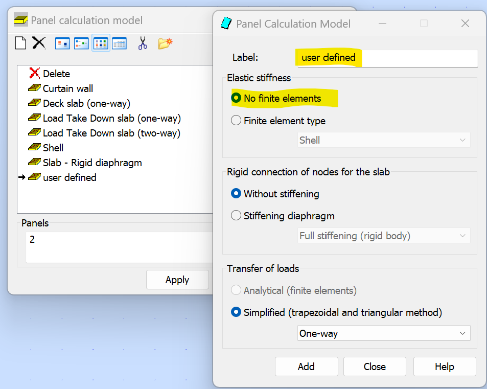 How to define slab which is not meshed in Robot Structural Analysis