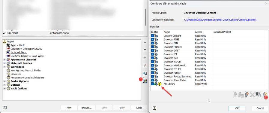 "Content Center server query failed" when placing frame generator members in Inventor