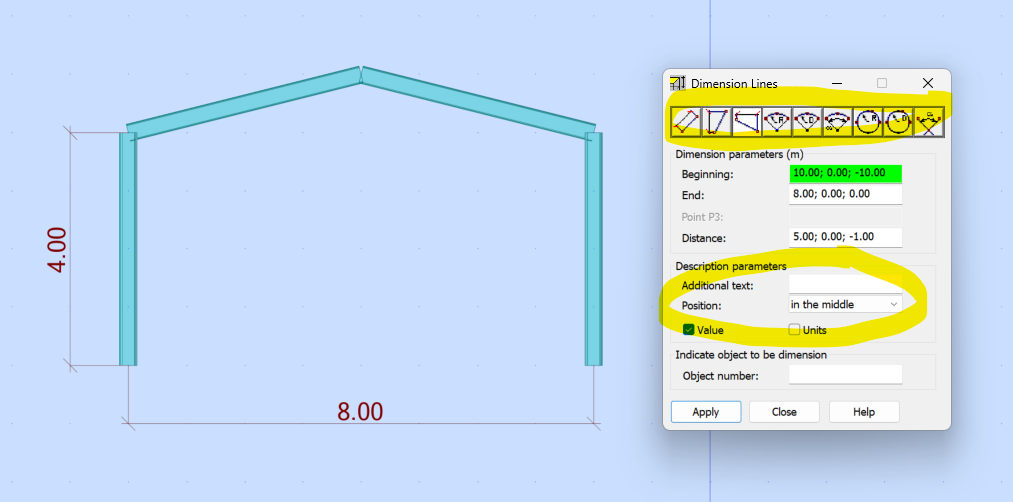 How to define dimension lines in Robot Structural Analysis