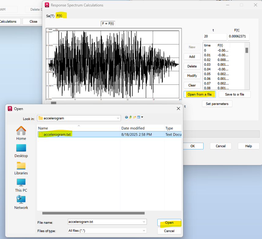 How to convert accelerogram to response spectrum in Robot Structural ...
