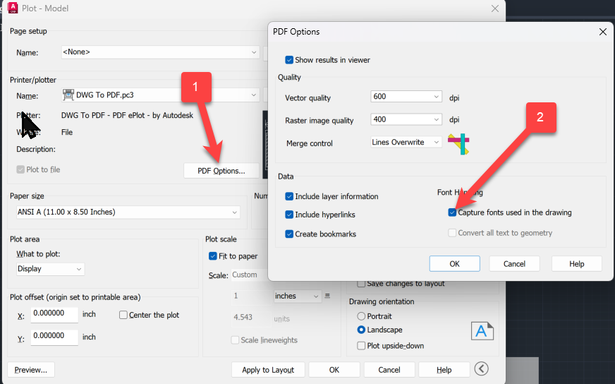 "WARNING: The drawing contains text with Unicode characters in a ...
