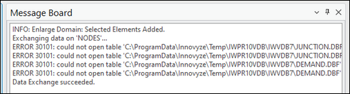 Running GIS Gateway exchanges in InfoWater Pro 2026.1 gives Error 30101 ...