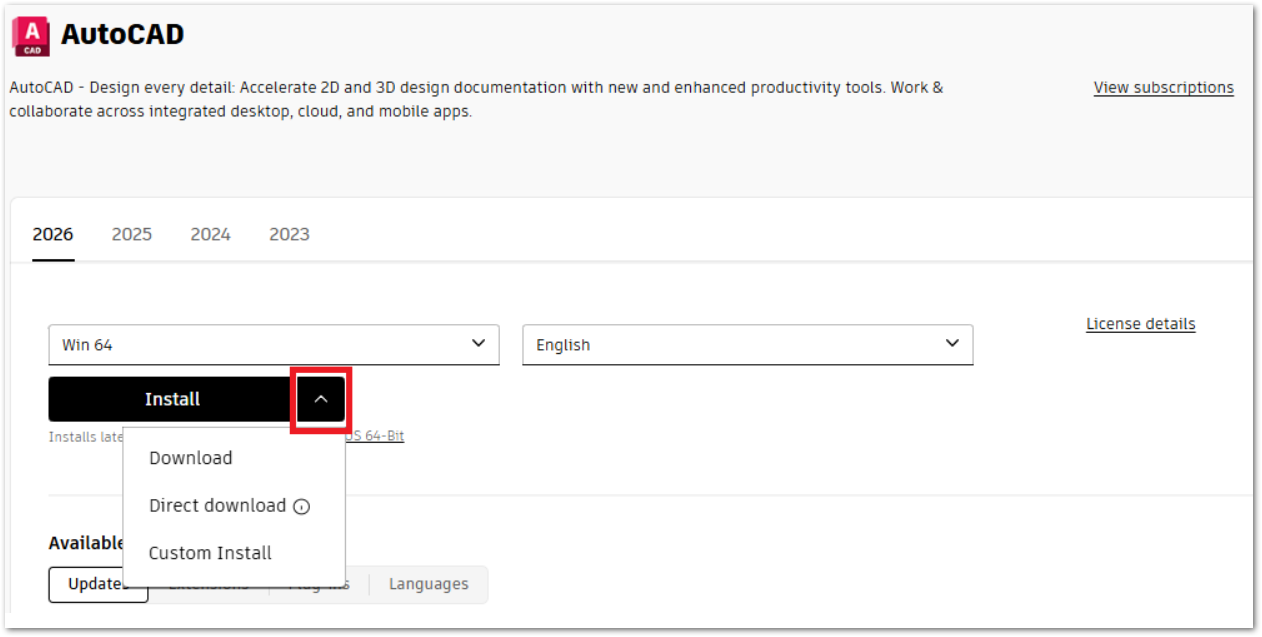 Understanding the download methods in Autodesk Account