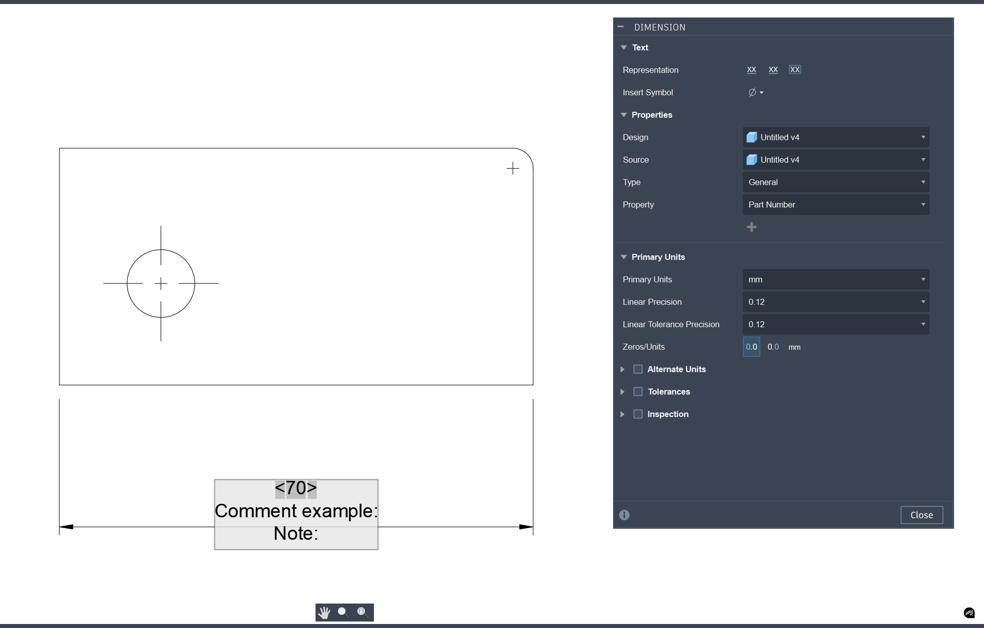 How to stack text in dimension by adding multiple rows in Fusion Drawing