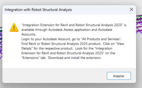 "Integration Extension for Revit and Robot Structural Analysis 2025' is available through ...