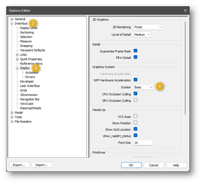 Dashed lines related to XYZ measurement values are missing in Navisworks