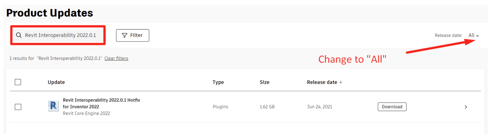 "Revit export failed: ATFRevitRCEHost.exe" when linking the Revit file in Inventor