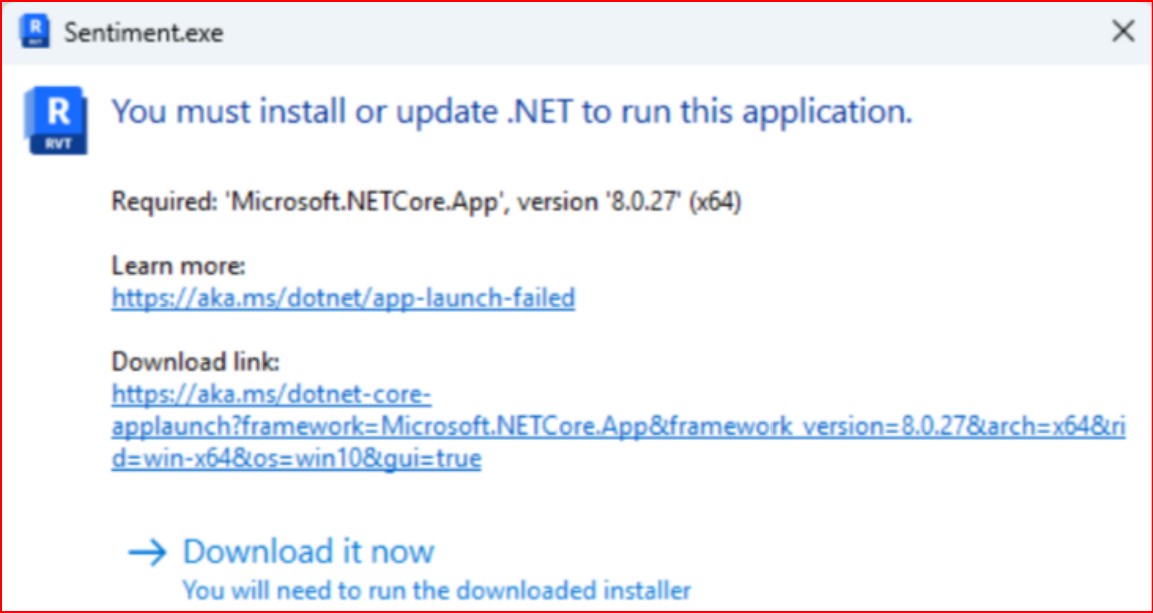 “必须安装 .NET Desktop Runtime...”启动 Autodesk 产品时