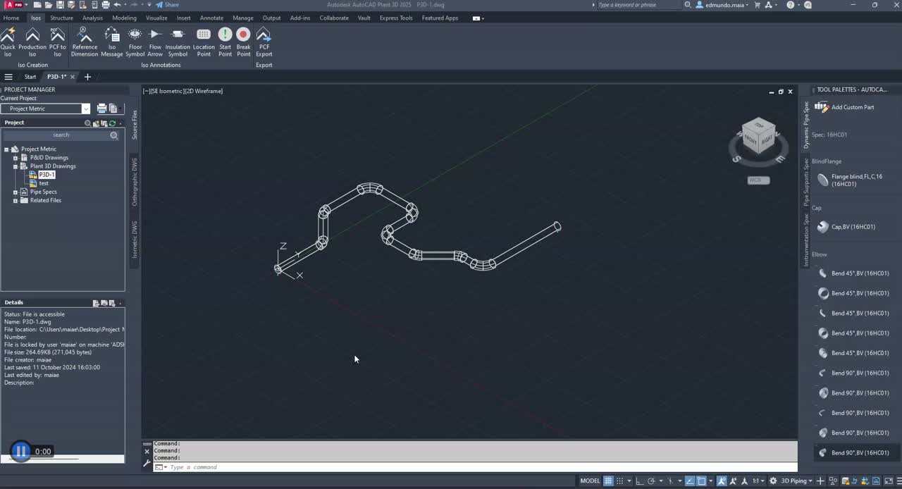 The same elbow will be shown in separate rows in an AutoCAD Plant 3D ...