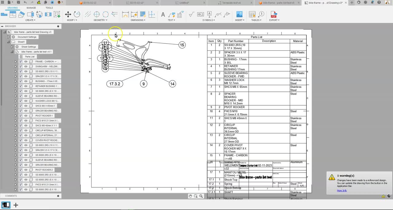 How to add specific parts/components to Parts List table in Fusion