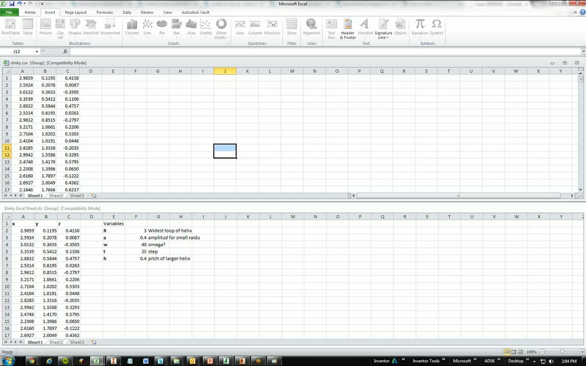 How to create a mathematically defined sketches via a spreadsheet in ...