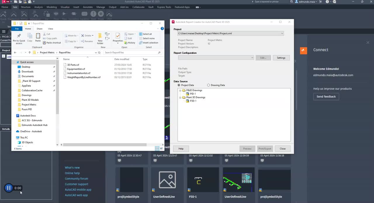 Report files are not converted from RCF to RCFX in AutoCAD Plant 3D Report Creator 2025