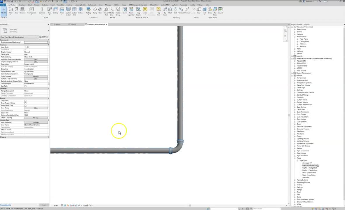 How to make pipe elbow fittings be able to have an angle of more then 90 degrees in Revit